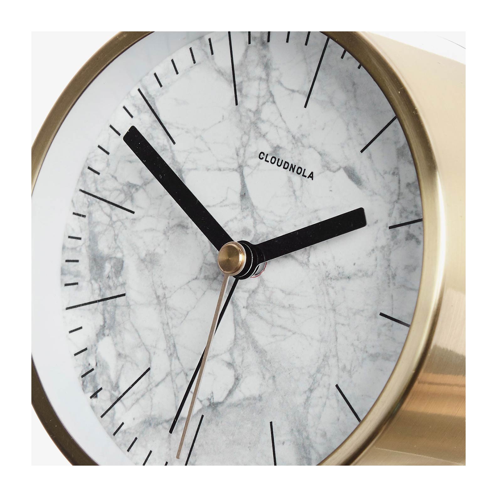Alarm Clock Structure Collection, White Marble& Polished Gold - s971.com